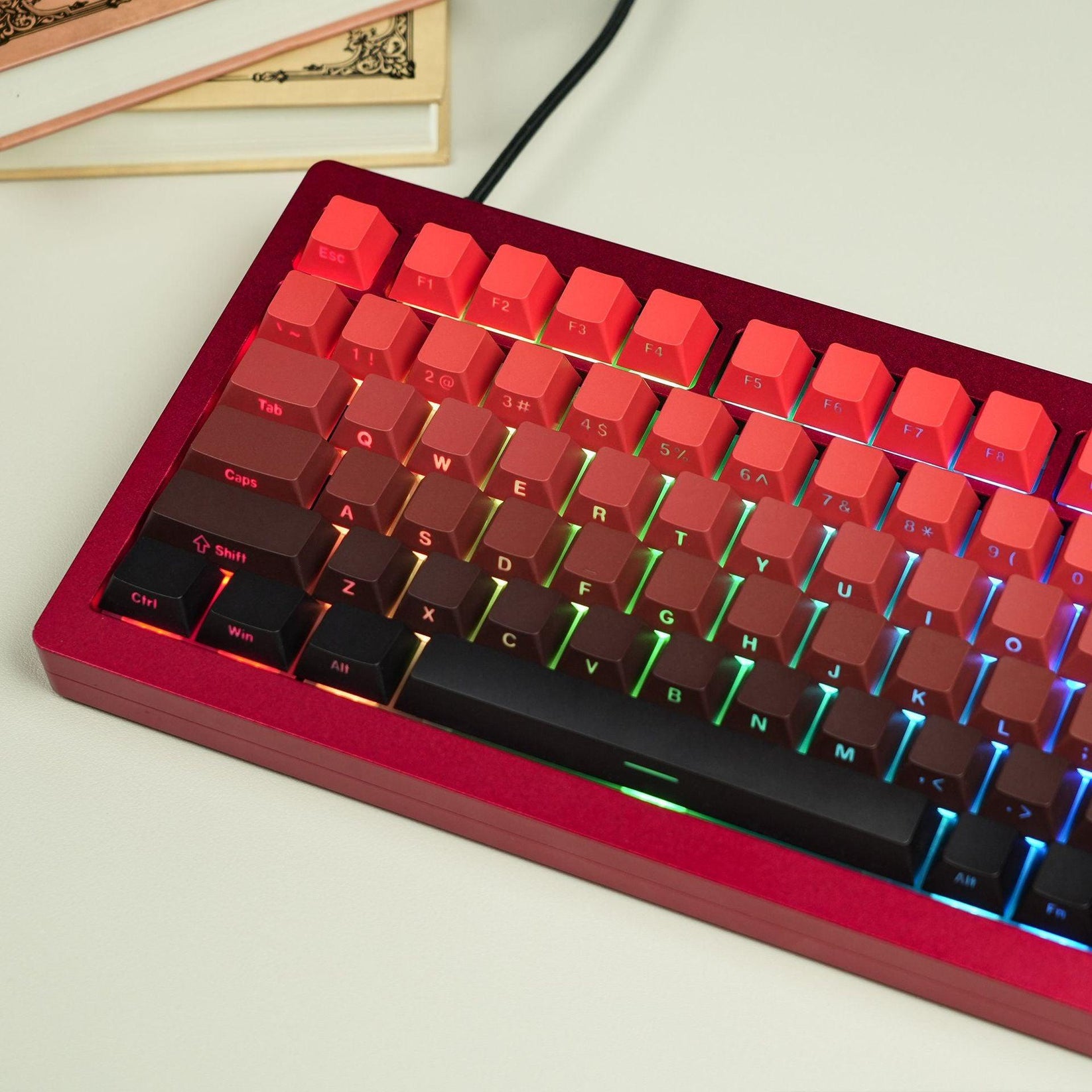 KeyCapUS | OEM Double-Shot PBT Keycap Set - Red Gradient