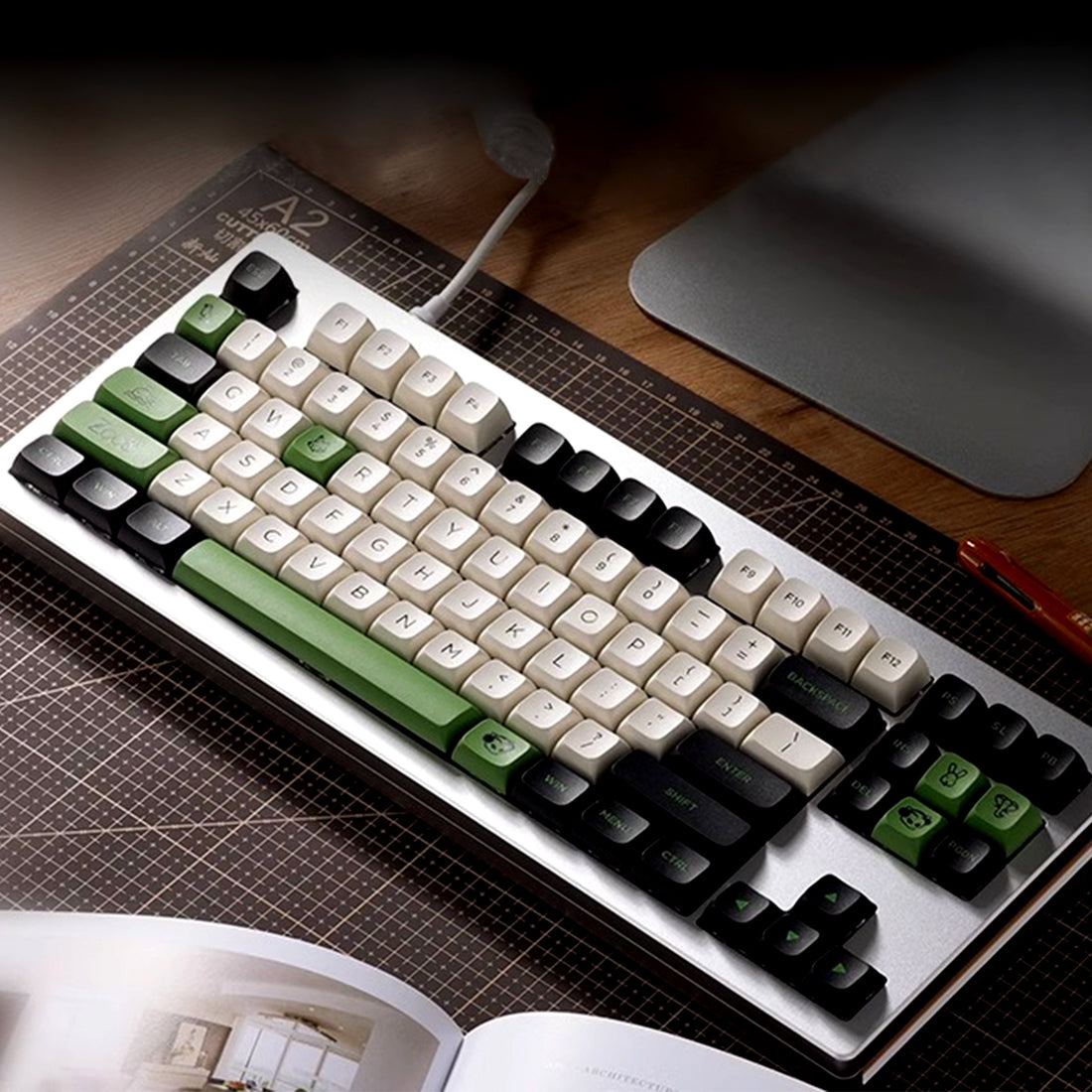 KeyCapUS | Retro Akko MDA Double-Shot PBT Keycap Set - Panda