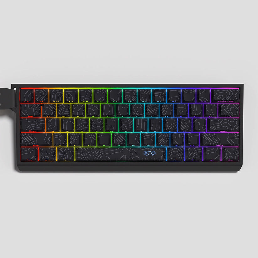 KeyCapUS | Cherry Profile Dye-Sub PBT Keycap Set - Black Contour