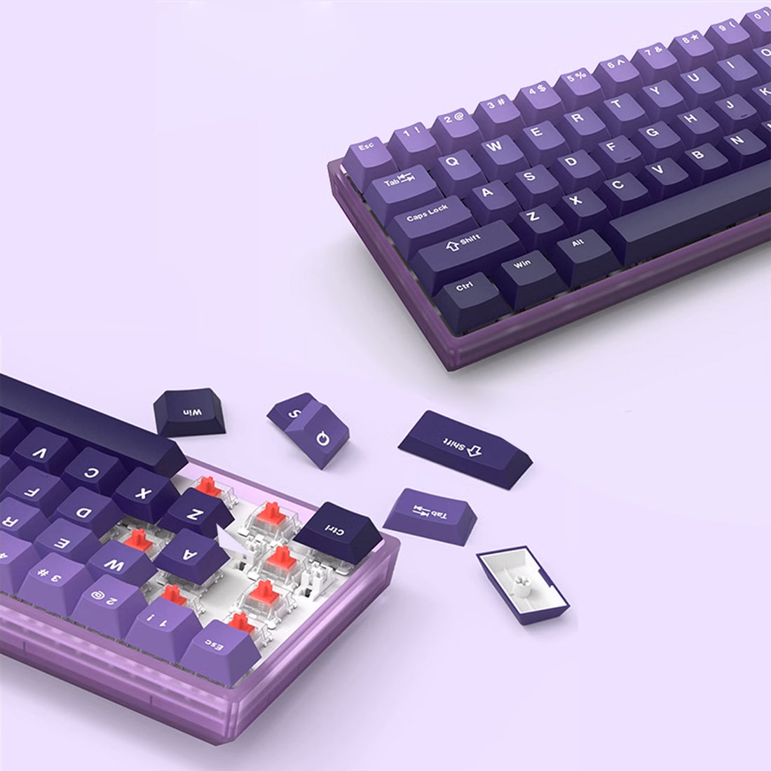 KeyCapUS | Cherry Profile Dye-Sub PBT Keycap Set - Purple Gradient